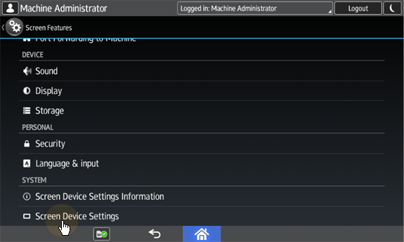 Additional configuration on the device
