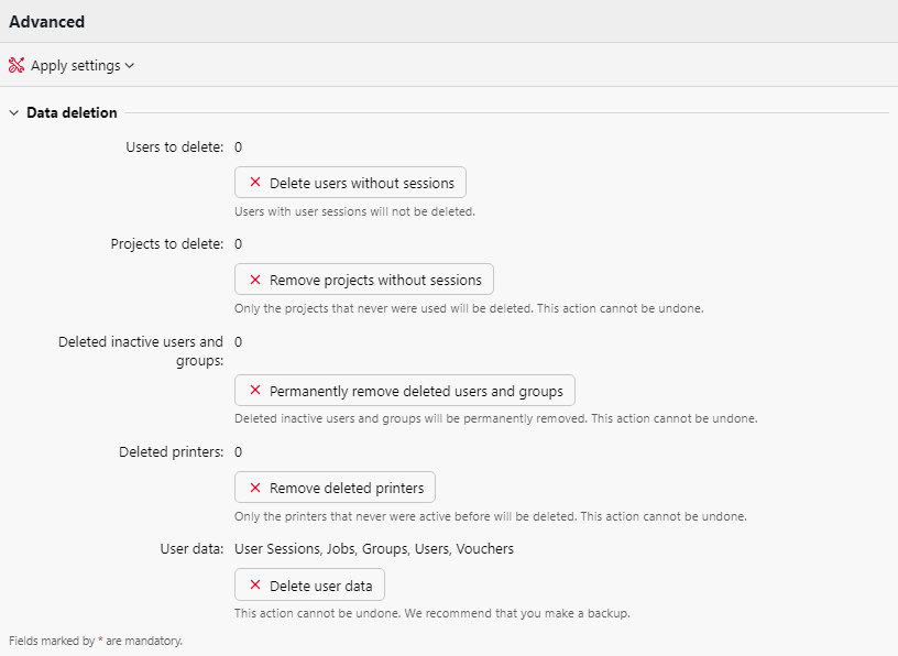 System Management Settings
