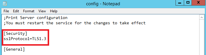 Security settings in config.ini