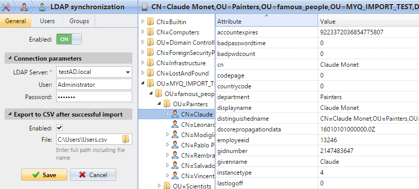 Setting up an LDAP synchronization