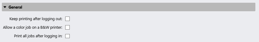 Printers and Terminals settings